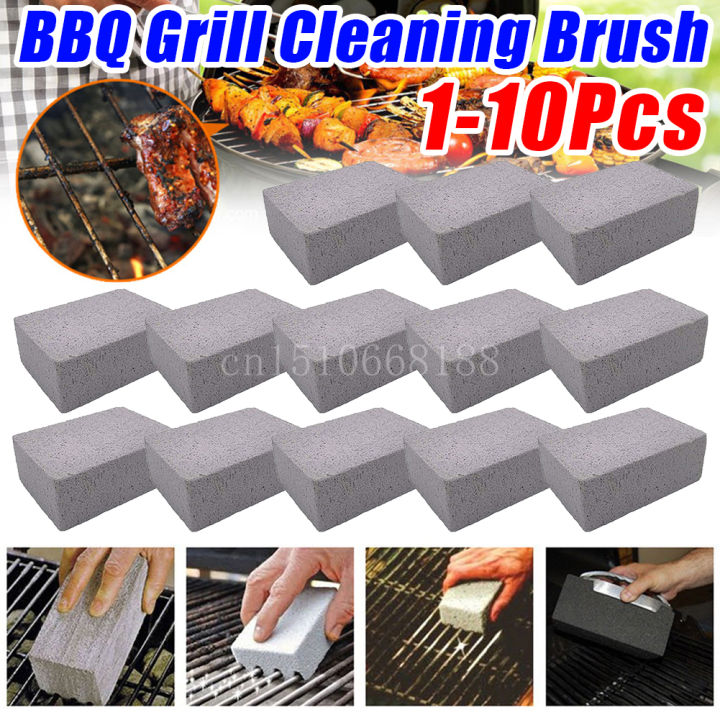 1-10Pcs BBQ Grill Cleaning Brick Block Barbecue Natural Cleaning Stone ...