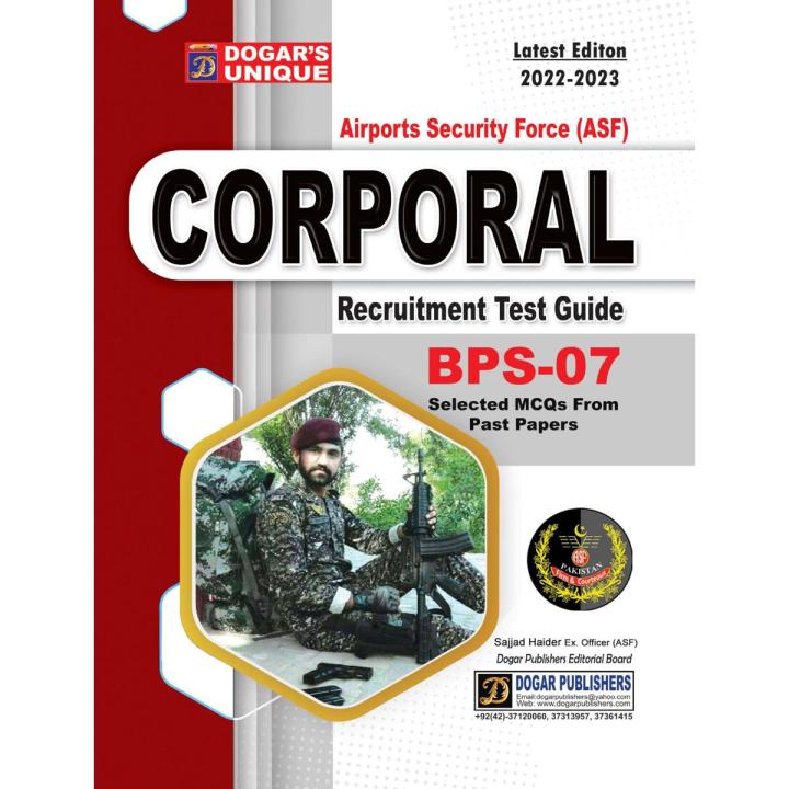Airports Security Force -ASF CORPORAL Recruitment Test Guide Book By ...