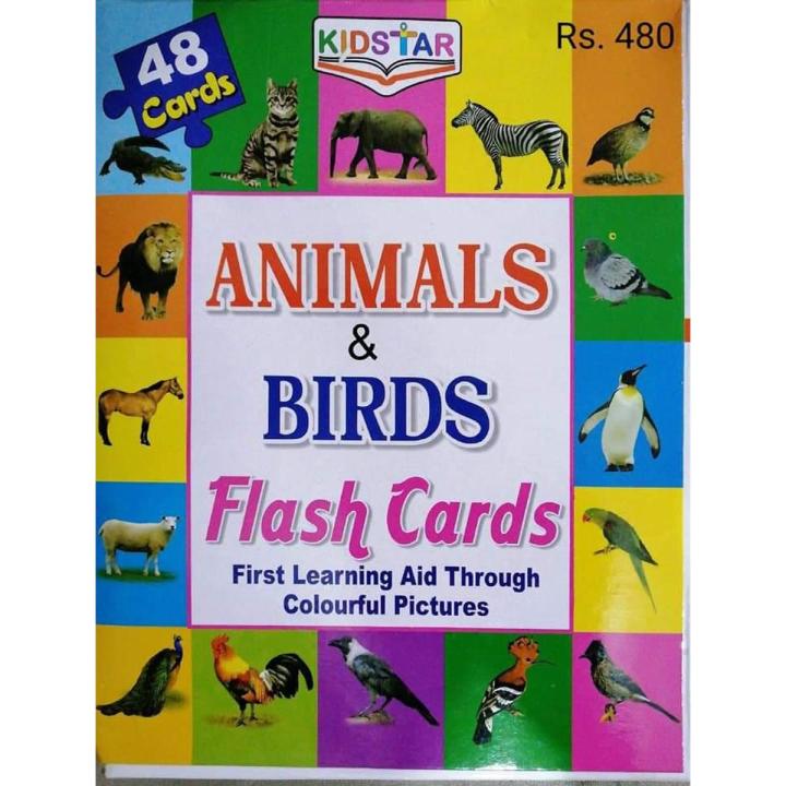 48 Big size Flash cards of Animals & Birds | Daraz.pk