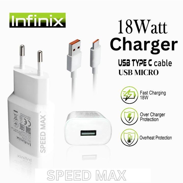 Infinix 18 Watt Fast Charger (Genuine) \18W Infinix Original Adaptor ...