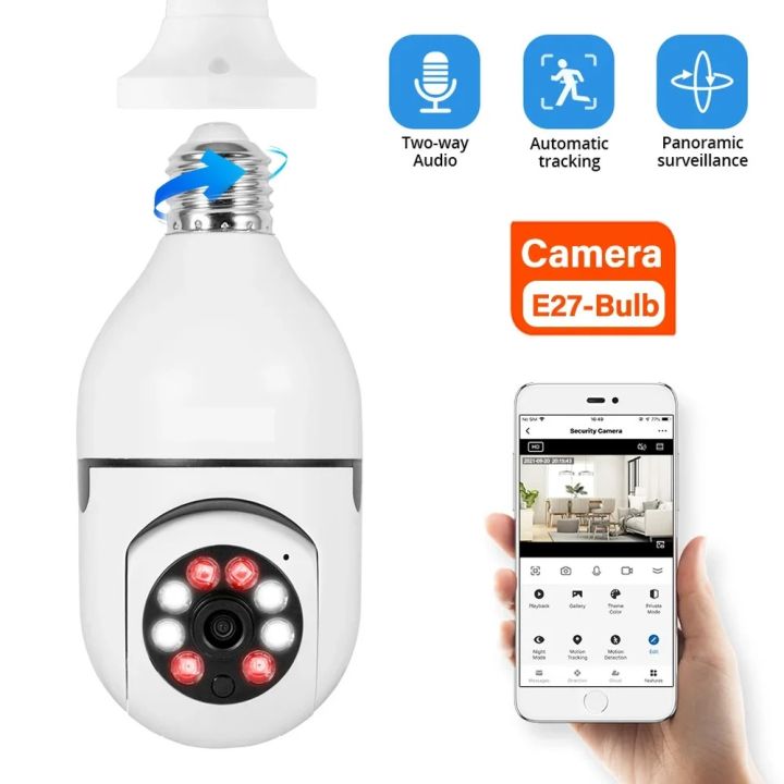 WiFi E27 Bulb Surveillance Camera Indoor Wireless Video Security Full ...