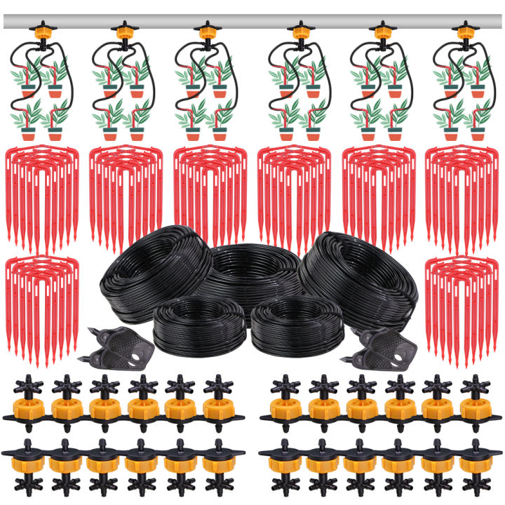 Muciakie 100-5m Greenhouse Bend Drip Irrigation Watering System Kit 2l ...