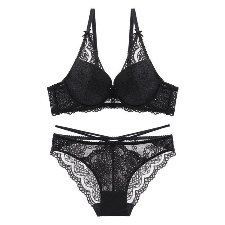 Two-piece Lace Underwired Bra Panties Women Underwear Set | Daraz.pk