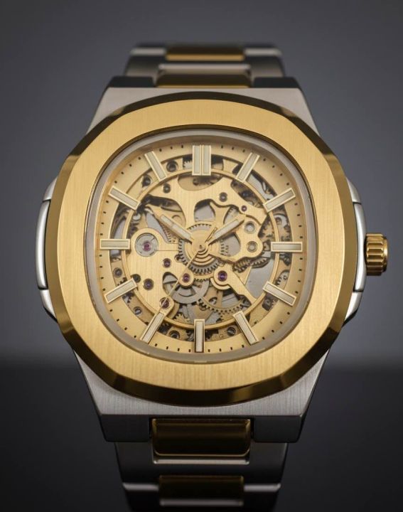 BestWin Automatic Skeleton Watch for Men – Silver Stainless Steel ...