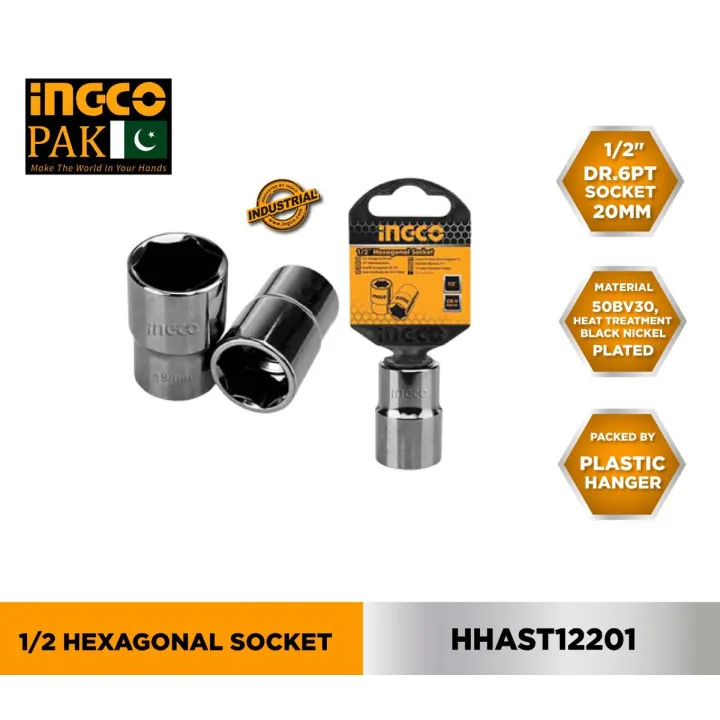 Ingco 20mm 1/2" Hexagonal Socket | Daraz.pk