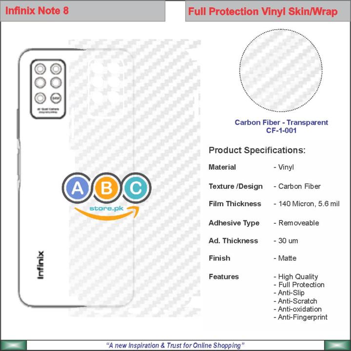 Infinix Note 8 , Full Back Protection Sheet with Four Sides Vinyl Skin ...