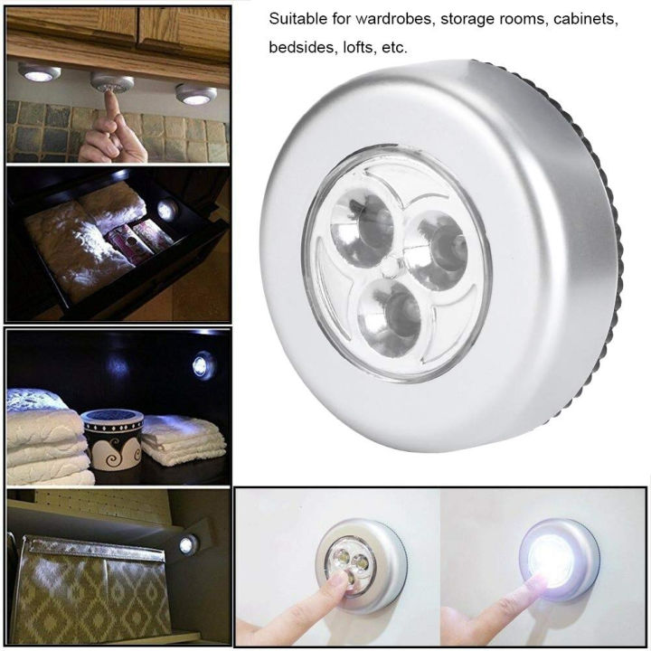 Touch Control Round Cabinet Light Mini Night Light Cute Pat Light for ...