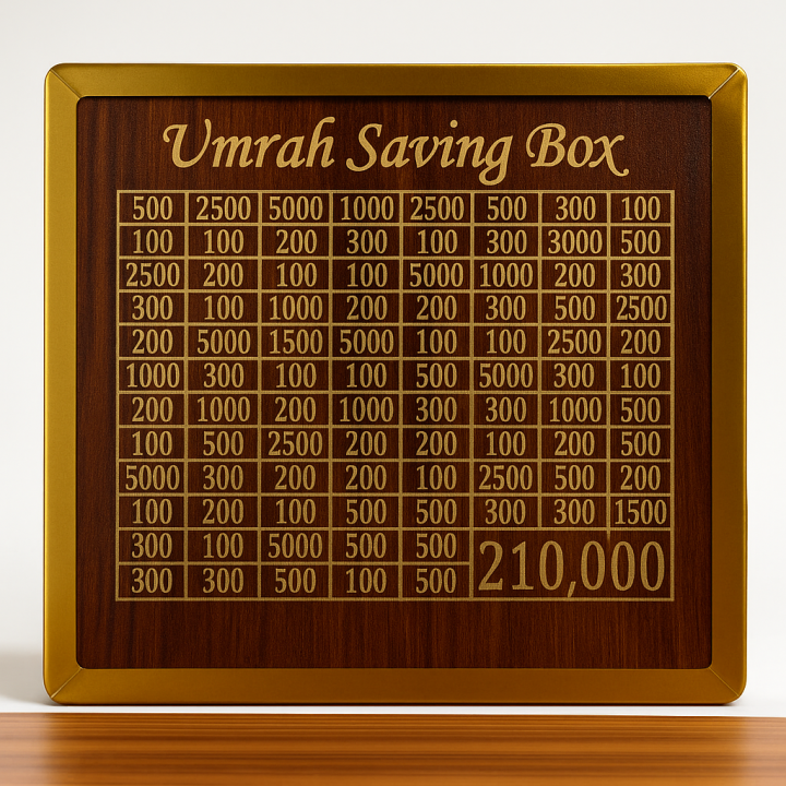 Umrah Saving Box Islamic Wooden Money Saving Bank for Hajj & Umrah ...