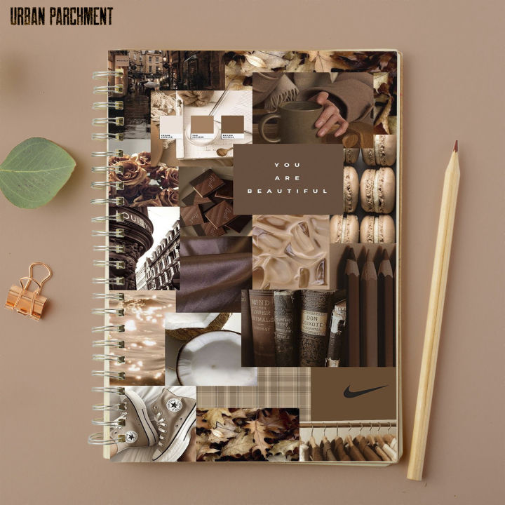 Dark Brown Aesthetic - A4 Spiral Notebook with Plastic Sheet | Daraz.pk