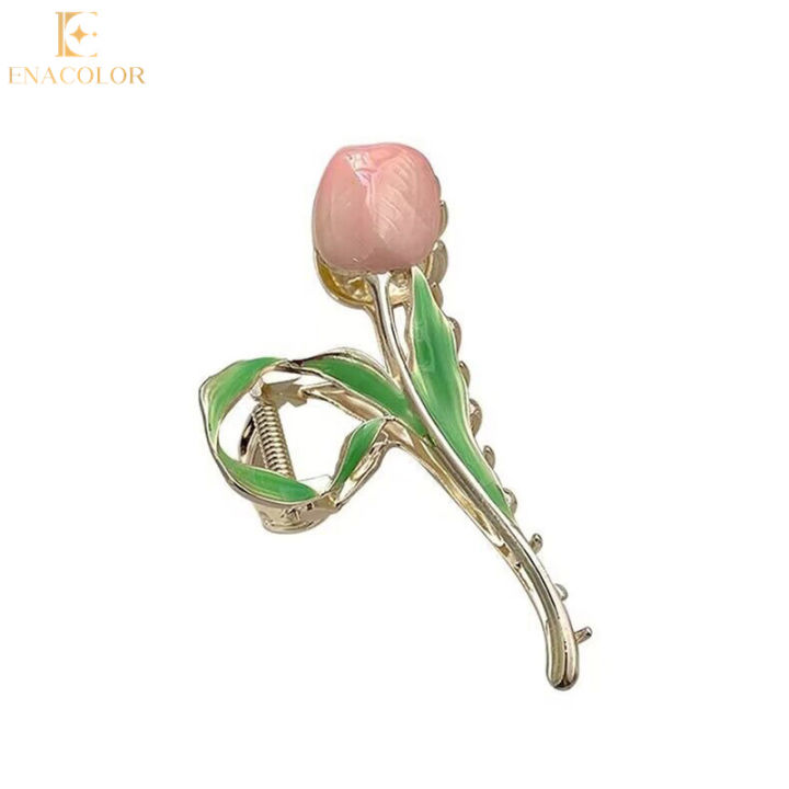 Gentle Tulip Hair Clip Enamel Hair Clips Hair Pin for Women Girls Hair ...