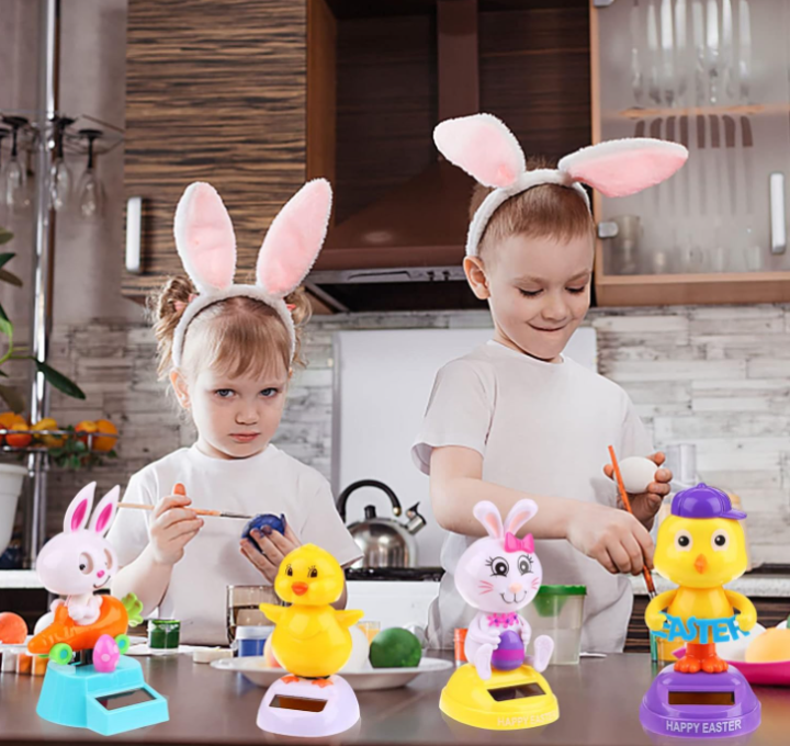 Car Decoration Cartoon Design Solar Power Dancing Toys Bunny Car ...