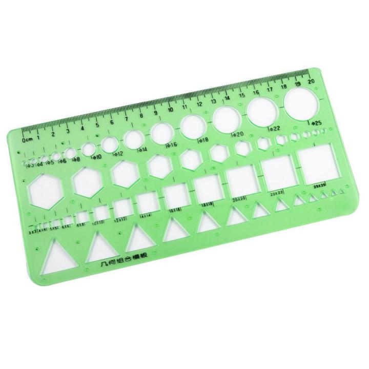 Green Plastic Students Rectangle Shape Drawing Circle Template Ruler ...