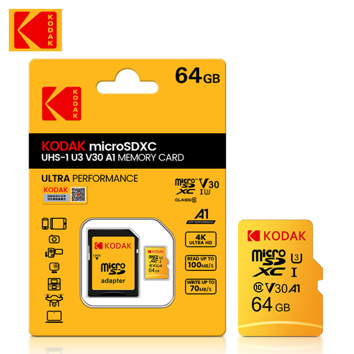 Original Kodak C10 Micro SD Card 64GB High Speed Memory Card A1 Class ...