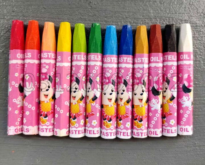 Mouse Boy 12 Color Oil Pastels Non-Toxic Drawing Crayons for Kids ...