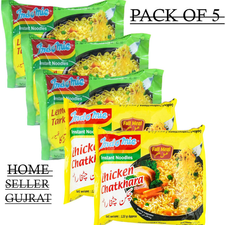Indomie Noodle | Instant Noodles 120 Grams | Pack of 5 | (Lemon Tarka ...