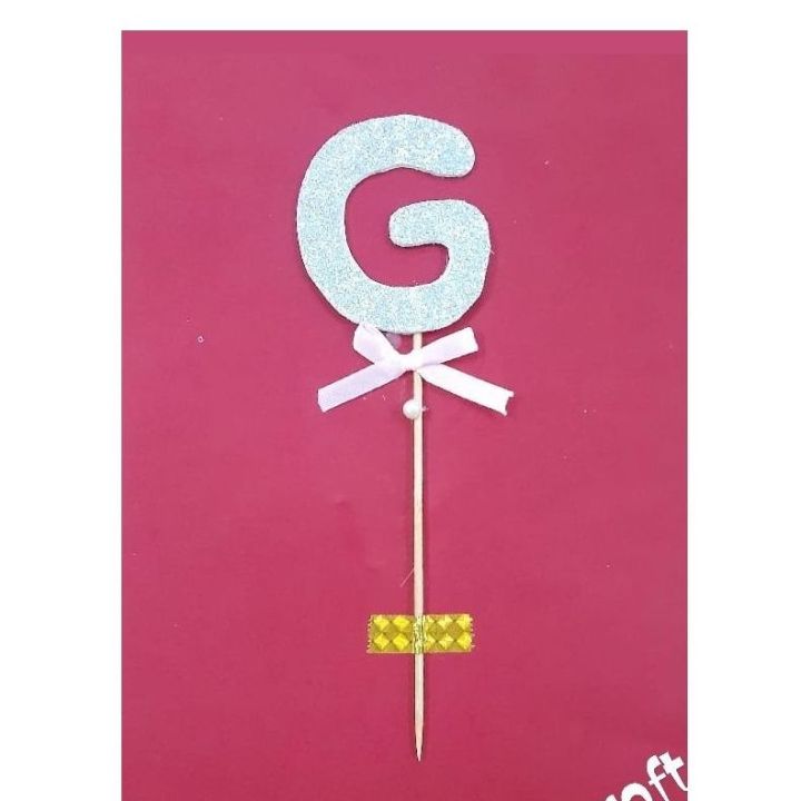 Handmade Alphabet “G” Fancy Cake Topper | Daraz.pk
