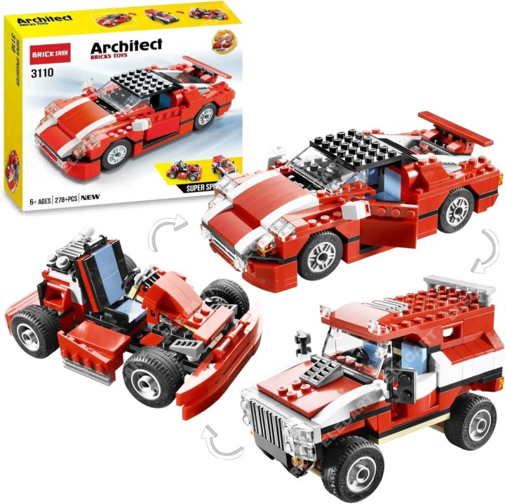 3 in 1 Future Flyer, Space Station, Fighter Jet Building Brick Set ...