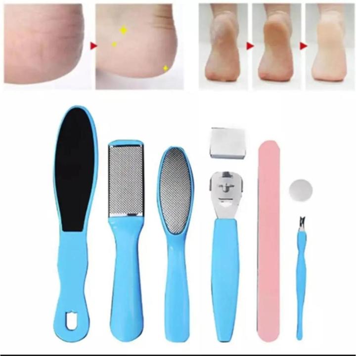 Pedicure Kit 7 in 1 Stainless Steel Professional Pedicure Tools Set Foot Rasp Peel Callus Dead ...