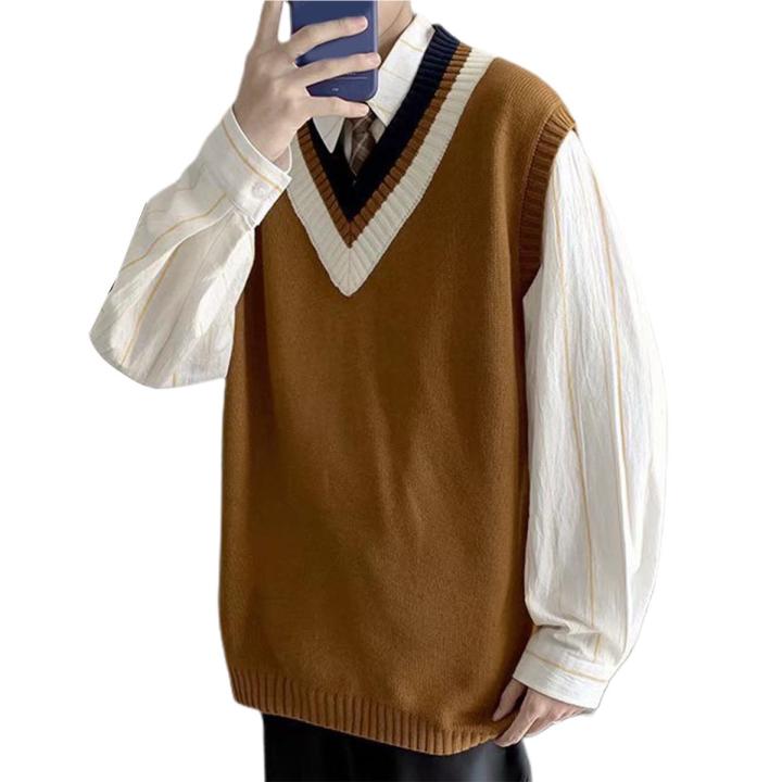 Spring Sweater Vest All Match Great Stitching Student Vest | Daraz.pk