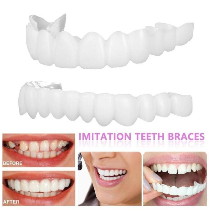 1 Pair Snap on Teeth Veneers for Men and Women Cover The Teeth Tooth ...