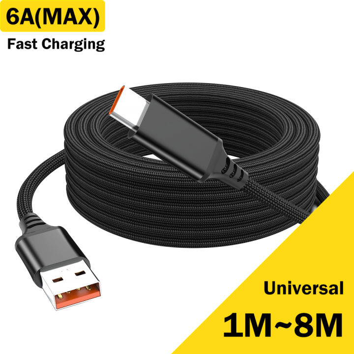 【2024】 6A USB Type C Cable Fast Charge 1M 2M 3M 5M 8M Expansion Data ...