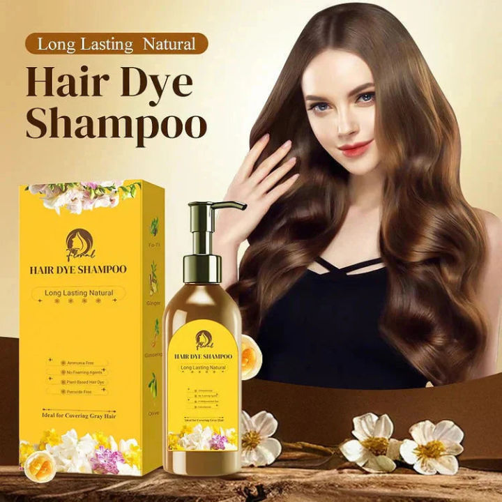 Floral Hair Dye Shampoo - Natural Black Hair Color - Instant Plant ...
