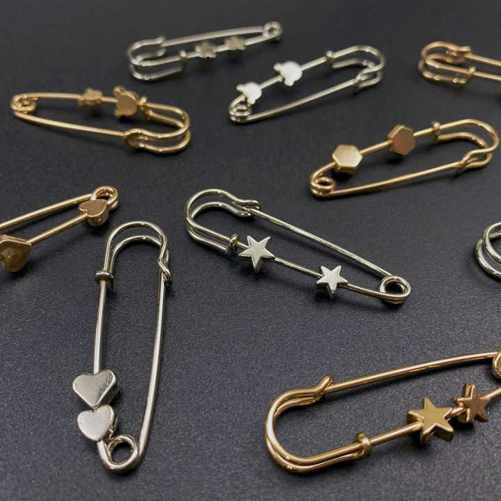 Vintage Color Simple Star Bear Alloy Brooches Fixed Suit Anti-light ...