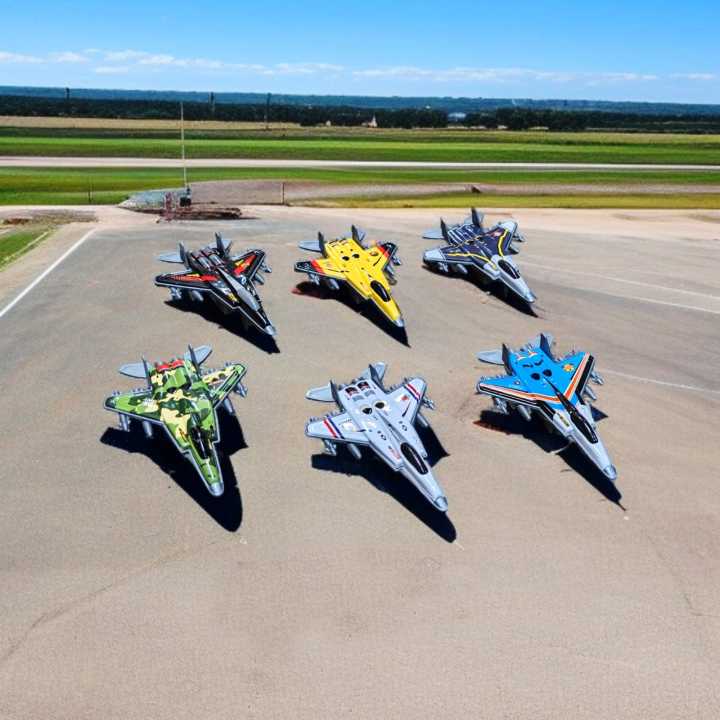 Pack of 6 Tin Metal Airplanes Push & Go Friction Powered – Multicolor ...