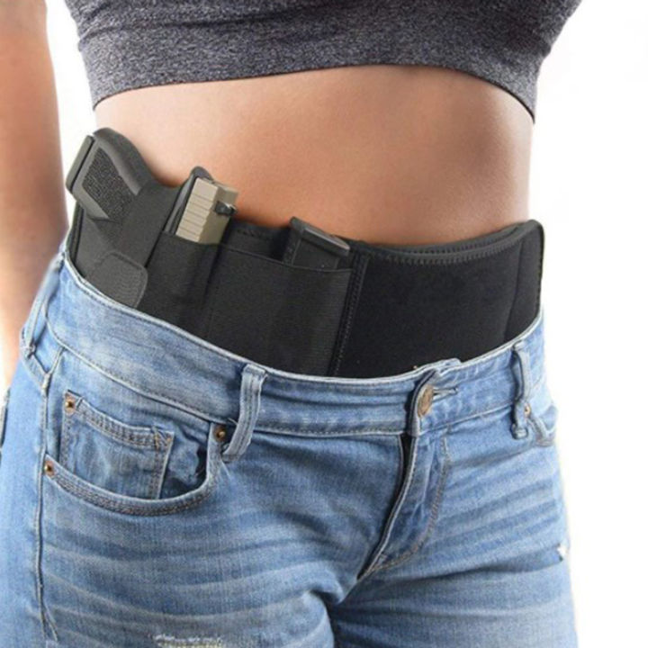 1pc Belly Gun Holster Invisible Belt Bag Concealed Carry Elastic Girdle ...