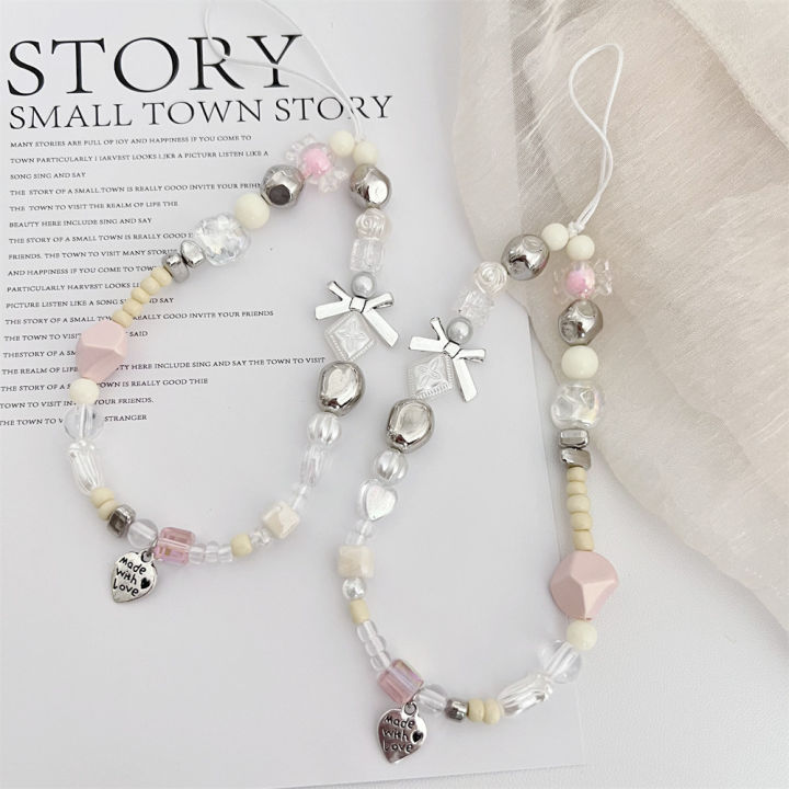 y2k sweet cool girl mobile phone lanyard girl pink cherry blossom ccd ...