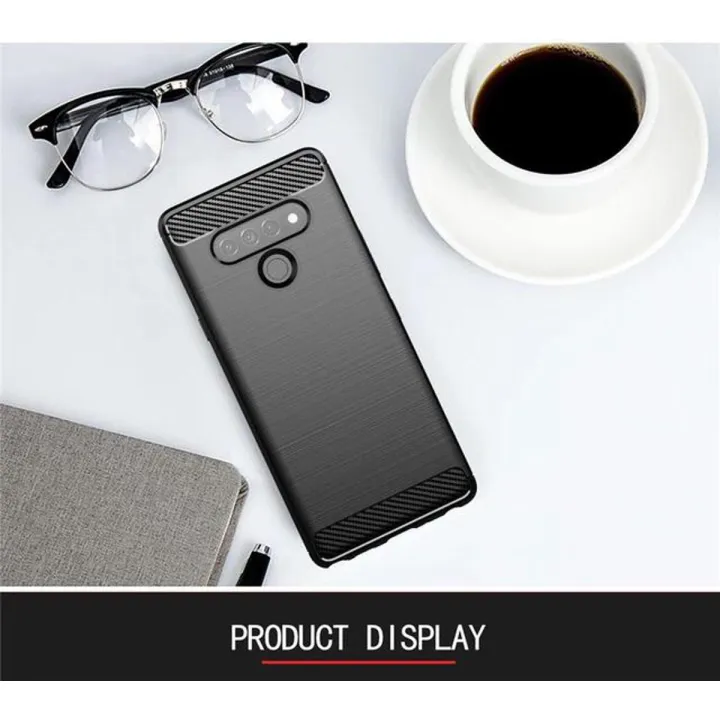 LG Stylo 6 Case Bumper Rubber Silicon Carbon Fiber Flexible Protective ...