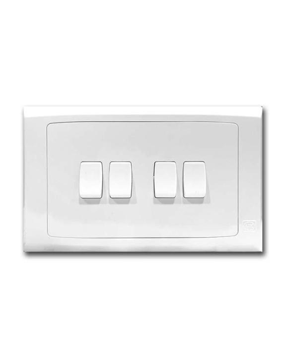 4 Gang 1 Way Switch - White | Daraz.pk