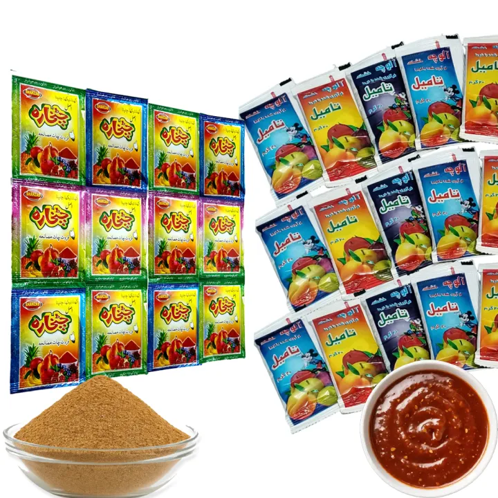 20 Pcs – 10 Tamil Alocha Imli Sauce Chatni 10 Churan Fruit Chaat Masala ...