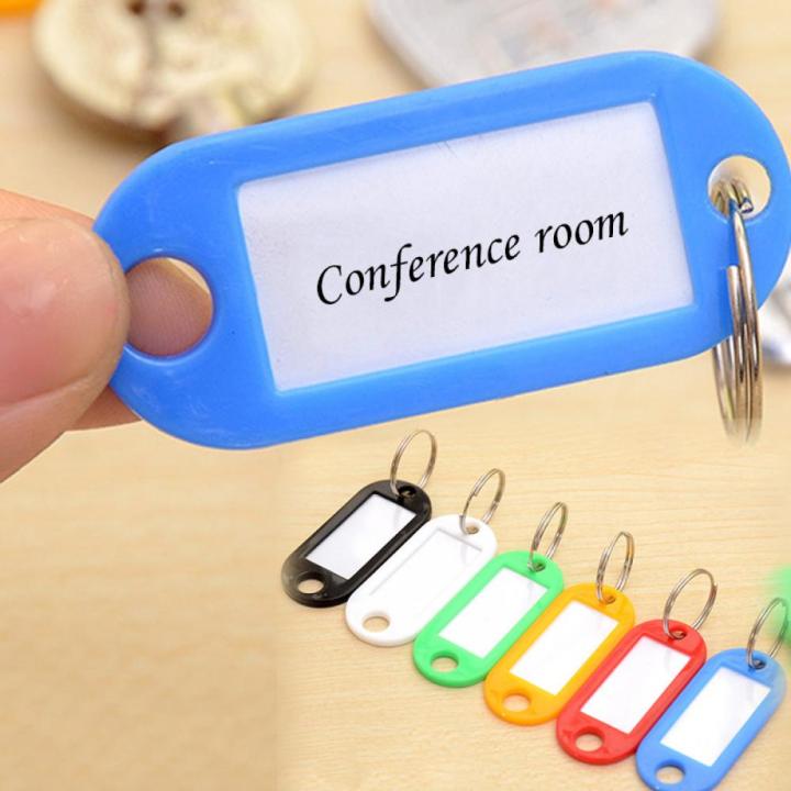 10 Pcs/set Plastic Key Fobs Language Id Tags Labels Key Rings Name Tags ...
