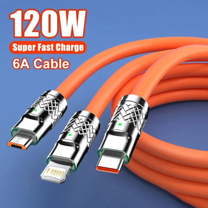 Type C Mech Series 6A 120W USB to 8-Pin Metal Plug Silicone Fast ...