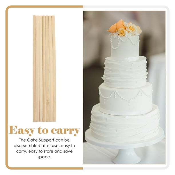 Wooden Cake Support Sticks / Decorating Skewers – 12 Pcs Round Wood ...
