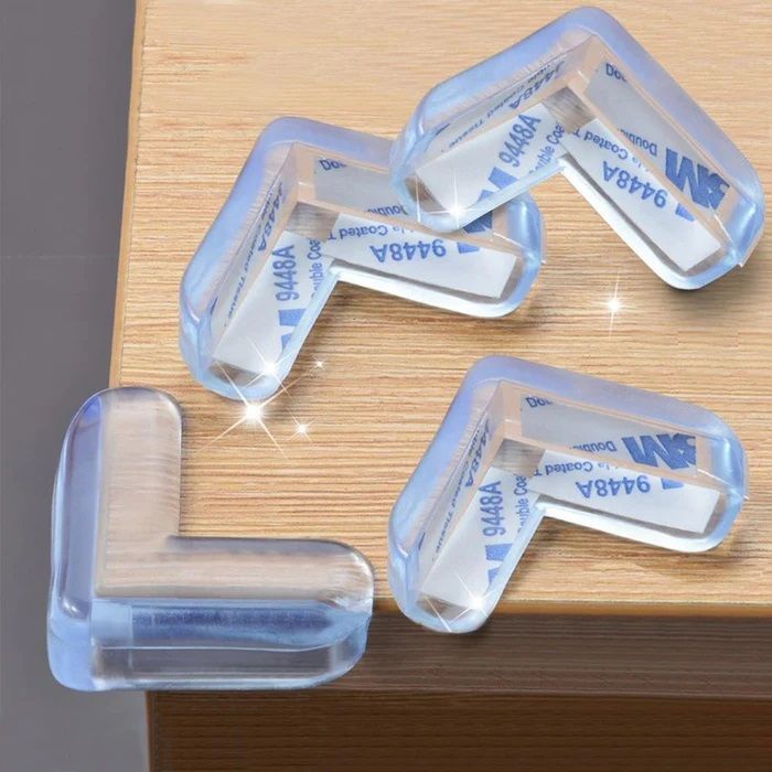 4 Pieces Clear Safety Soft Plastic Table Desk Corner Guard Protector ...