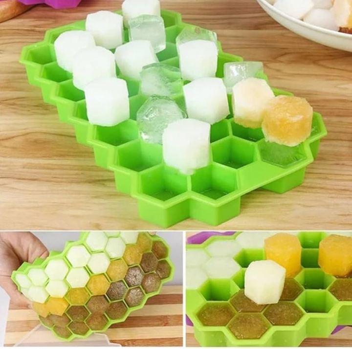 Honeycomb Ice Cube Tray, 37 Lattice Food Grade Silicone Ice Cube Maker ...
