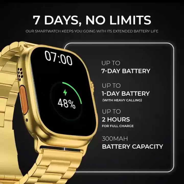 C9 Ultra Max Gold Edition Color Smartwatch 2.1 Inch Screen WITH Hryfine ...