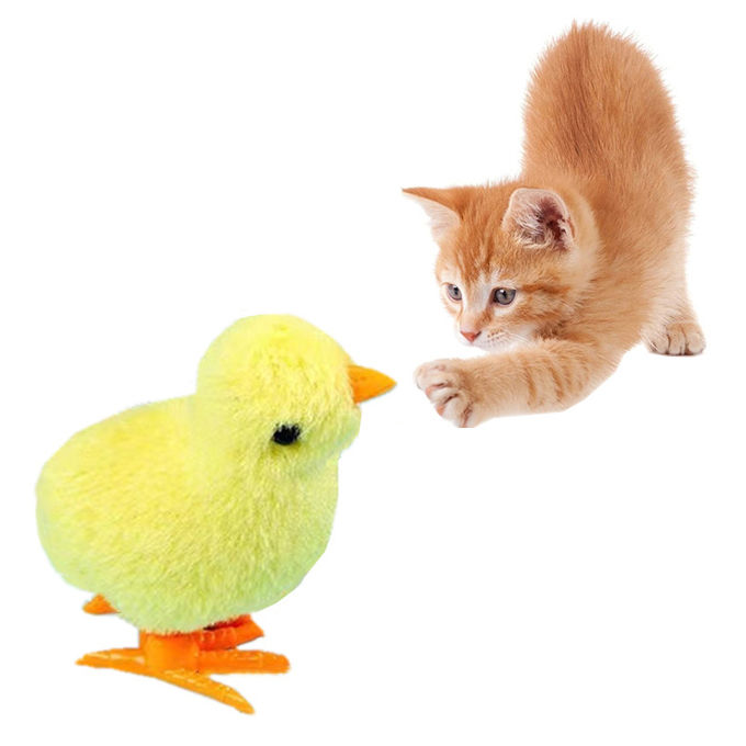 Adorable Wind-up Jumping Chick Toy - 4 Inch Yellow Plush Chicken ...