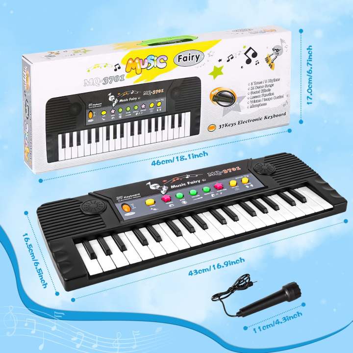 Piano 37 Keys Electronic Keyboard with Microphone MQ-3701 | Daraz.pk