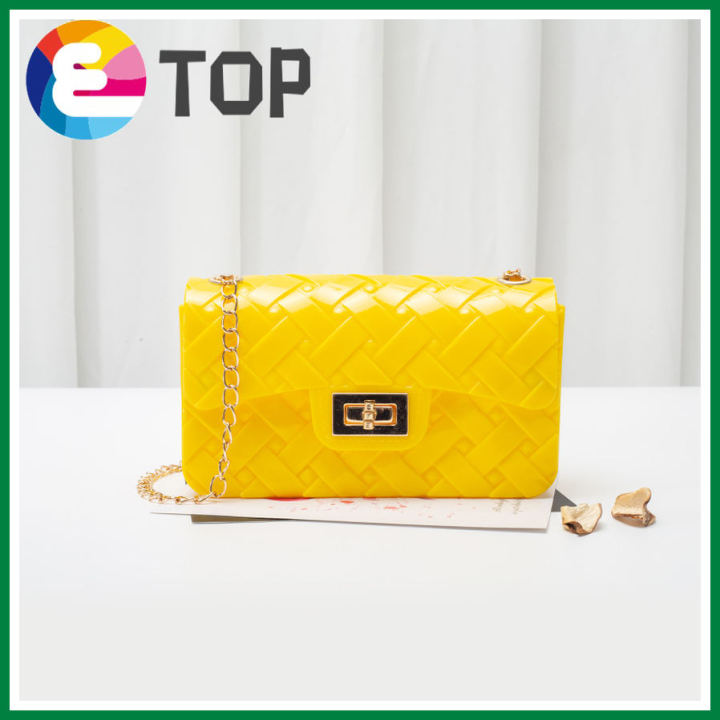 Xia Qiu Han woven lock chain jelly small square bag shoulder diagonal ...