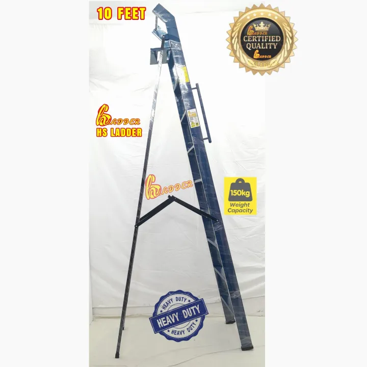 Iron Folding Ladder 10 Feet Heavy Quality Handle Plateform Attach ...