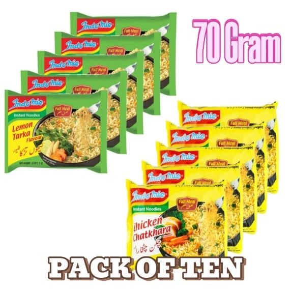 Indomie Noodle | Instant Noodles 70 Grams | Pack of 10 | (Lemon Tarka ...