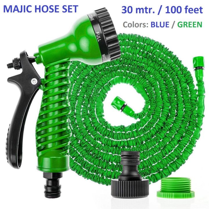 100ft 30m Expandable Flexible Magic Water Hose Pipe With Spray Nozzle ...