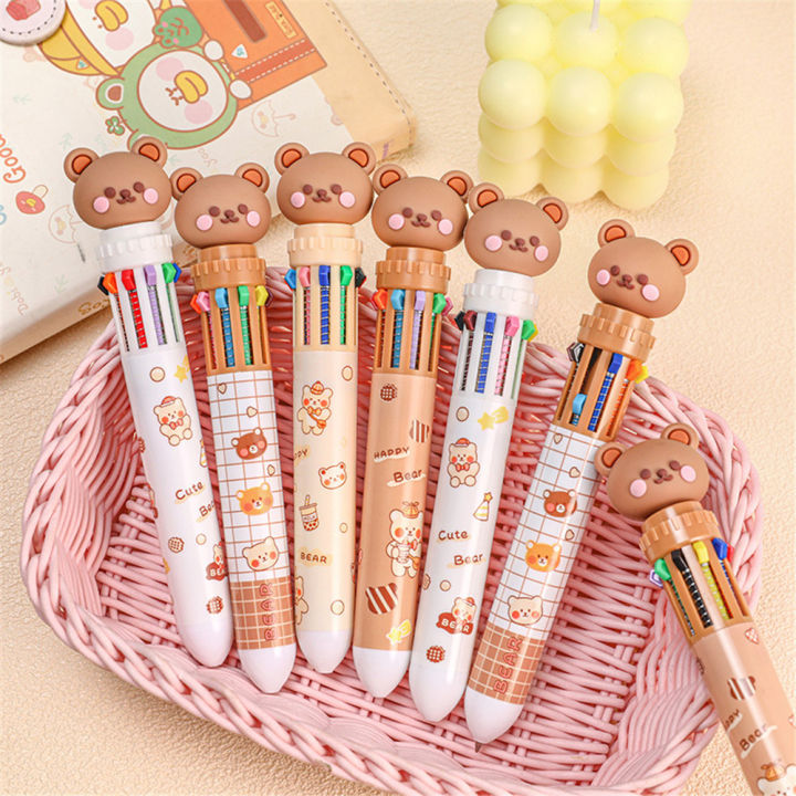 Cartoon Bear Ballpoint Pen Multicolored Pens 0.5 mm Pens School Office ...