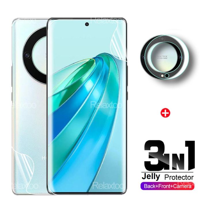 For Honor X9a 3in1 Screen Protector Hydrogel film front and black plus ...