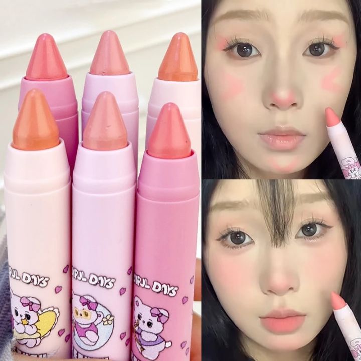 3 Colors Matte Blush Pencil Waterproof Lasting Multi-use Lip Cheek ...