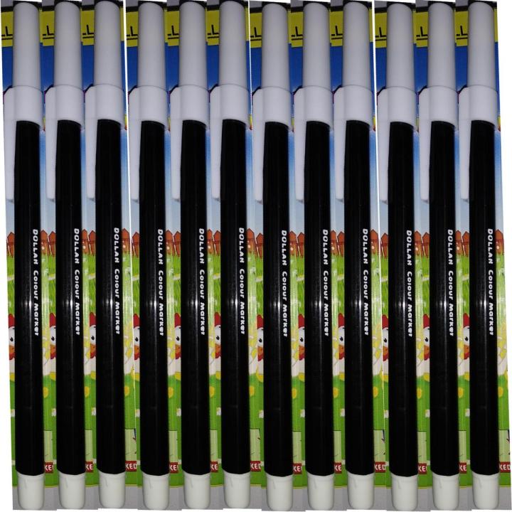 Fibre Tip Marker / Color Marker Pen (12 Pcs) | Daraz.pk