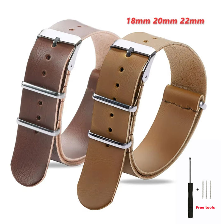 18mm 20mm 22mm PU Leather Watchband Retro Soft Watch Strap Universal ...